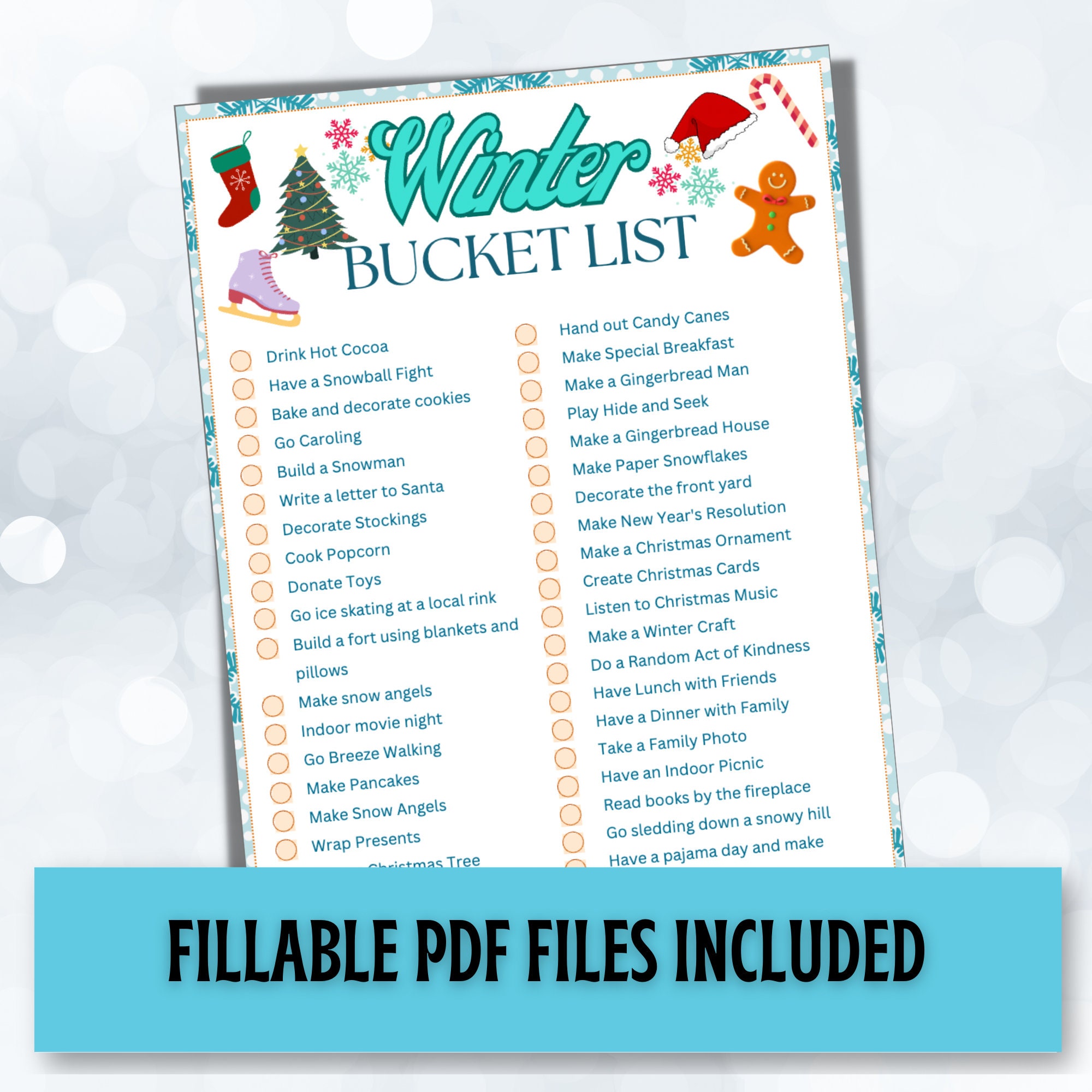 Winter Bucket List Christmas Bucket List Winter Activities - Etsy