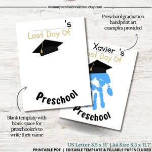 Preschool Graduation Handprint Art | Handprint Keepsake Prek Graduation ...