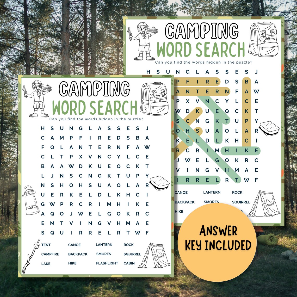 Camping Word Search Camping Activities, Camping Games, Kids Word Search ...