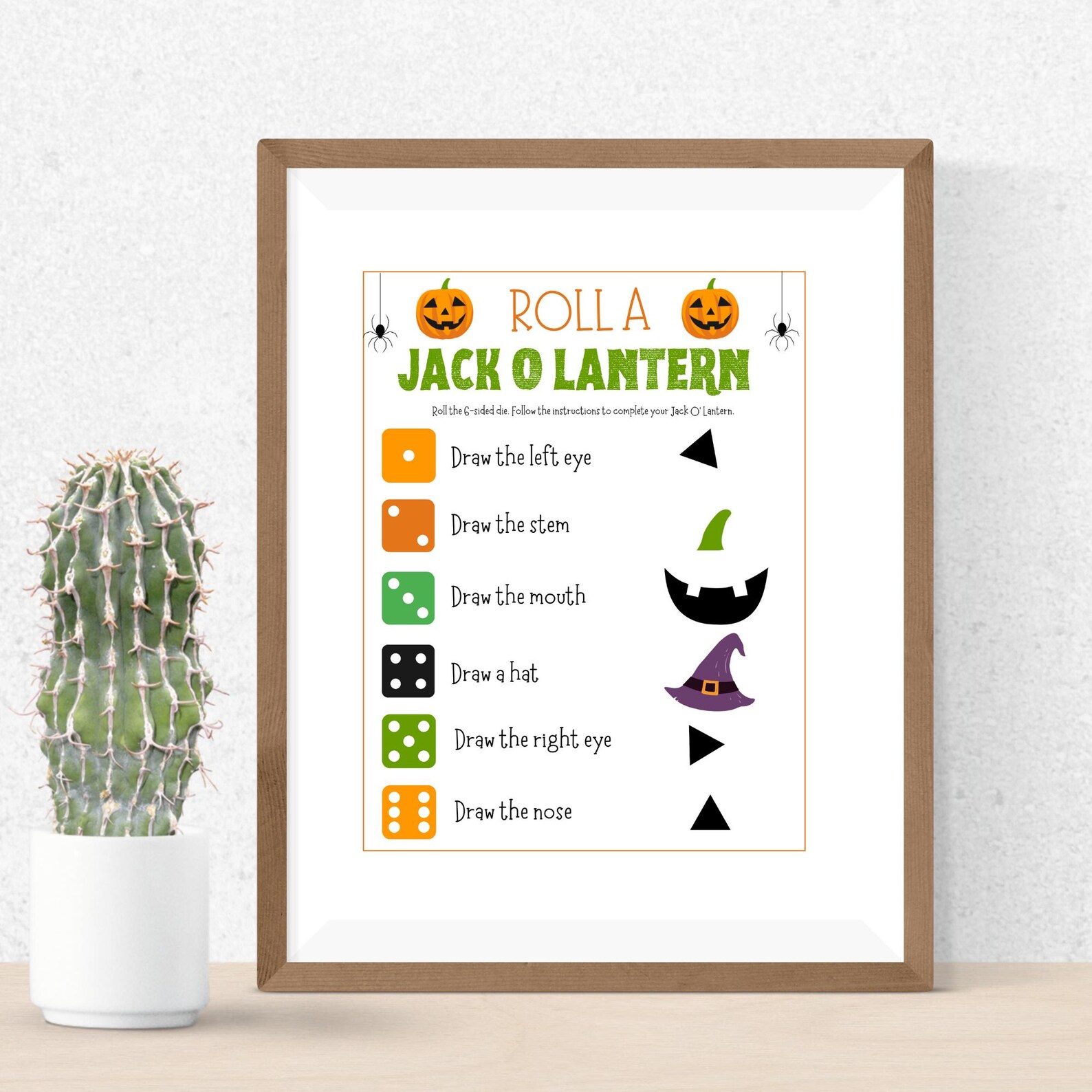 Roll A Pumpkin Halloween Dice Game, Halloween Classroom Favor Halloween ...