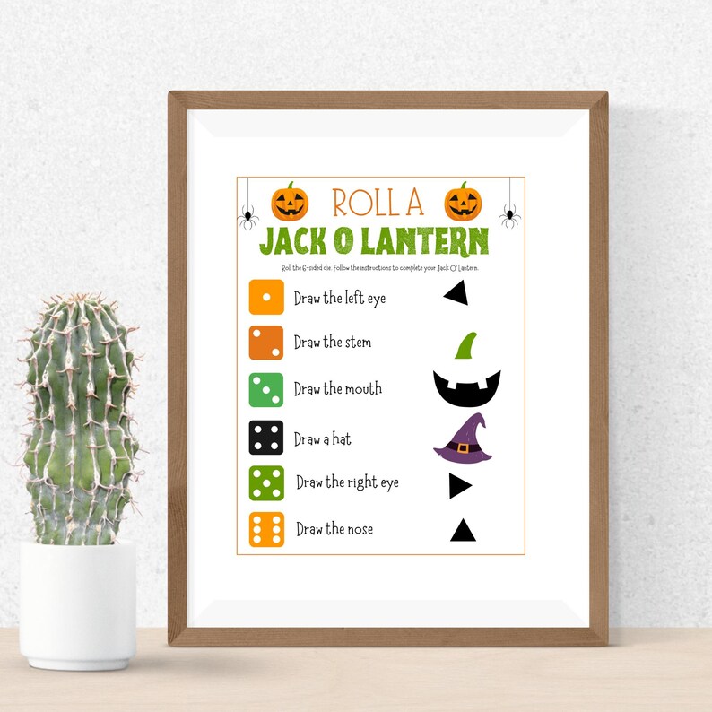 Roll A Pumpkin Halloween Dice Game, Halloween Classroom Favor Halloween ...