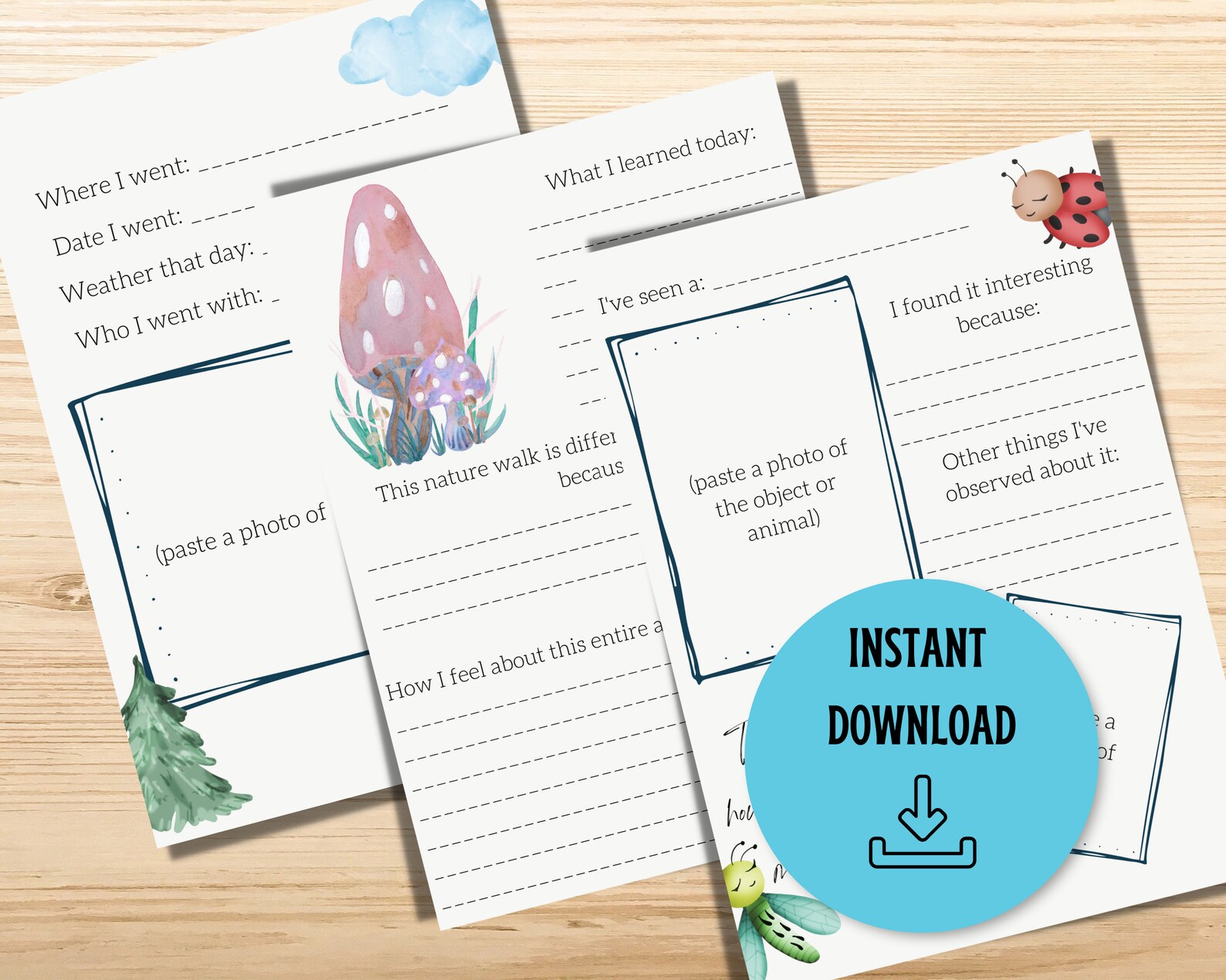 Nature Journal for Kids Printable, Camping Journal Kids Outdoor Journal ...