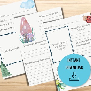 Nature Journal for Kids Printable, Camping Journal Kids Outdoor Journal ...