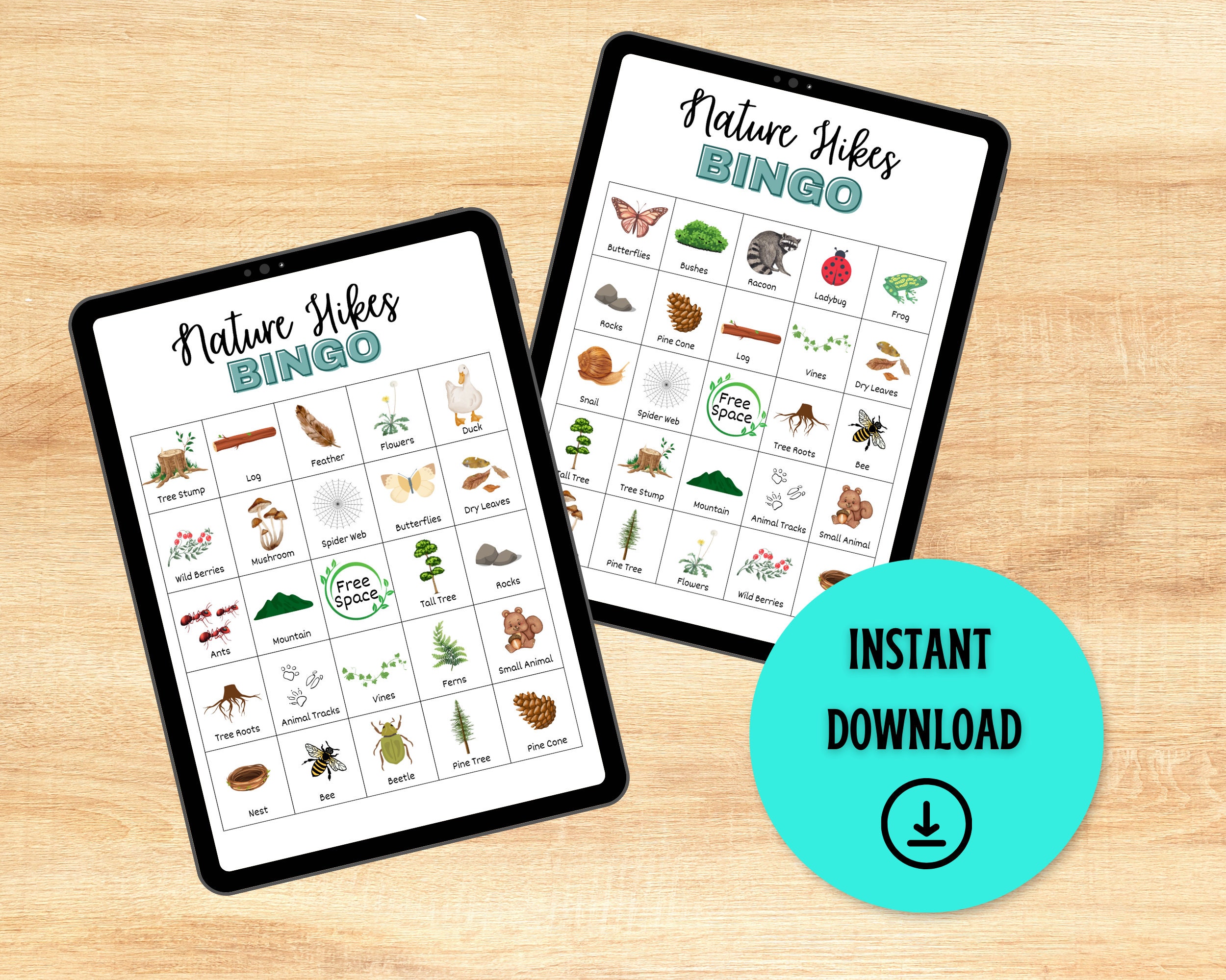 Nature Bingo Nature Hikes Bingo Printable, Nature Hunt Kids Bingo ...