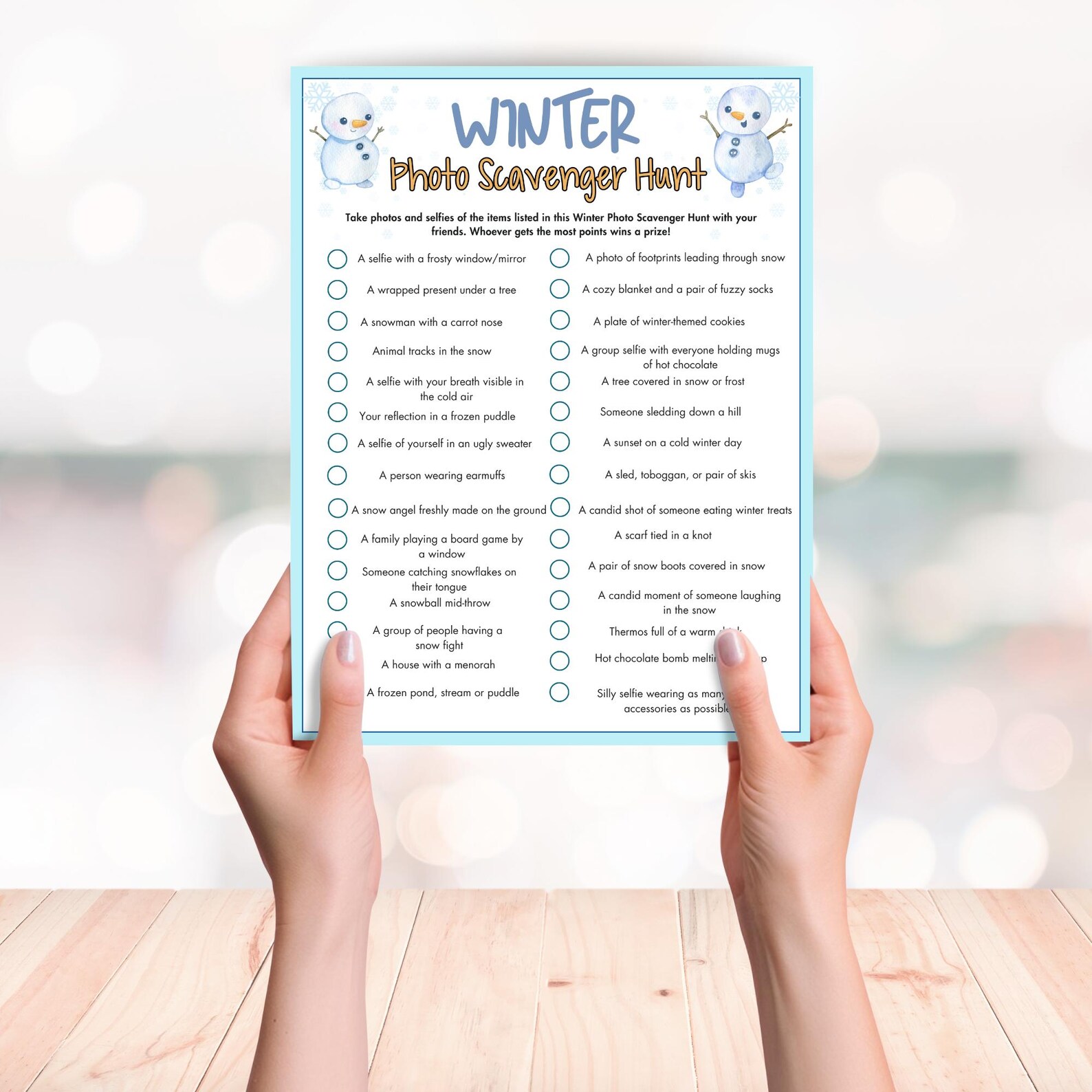 Winter Scavenger Hunt, Xmas Scavenger Hunt, Winter Kids Activity ...