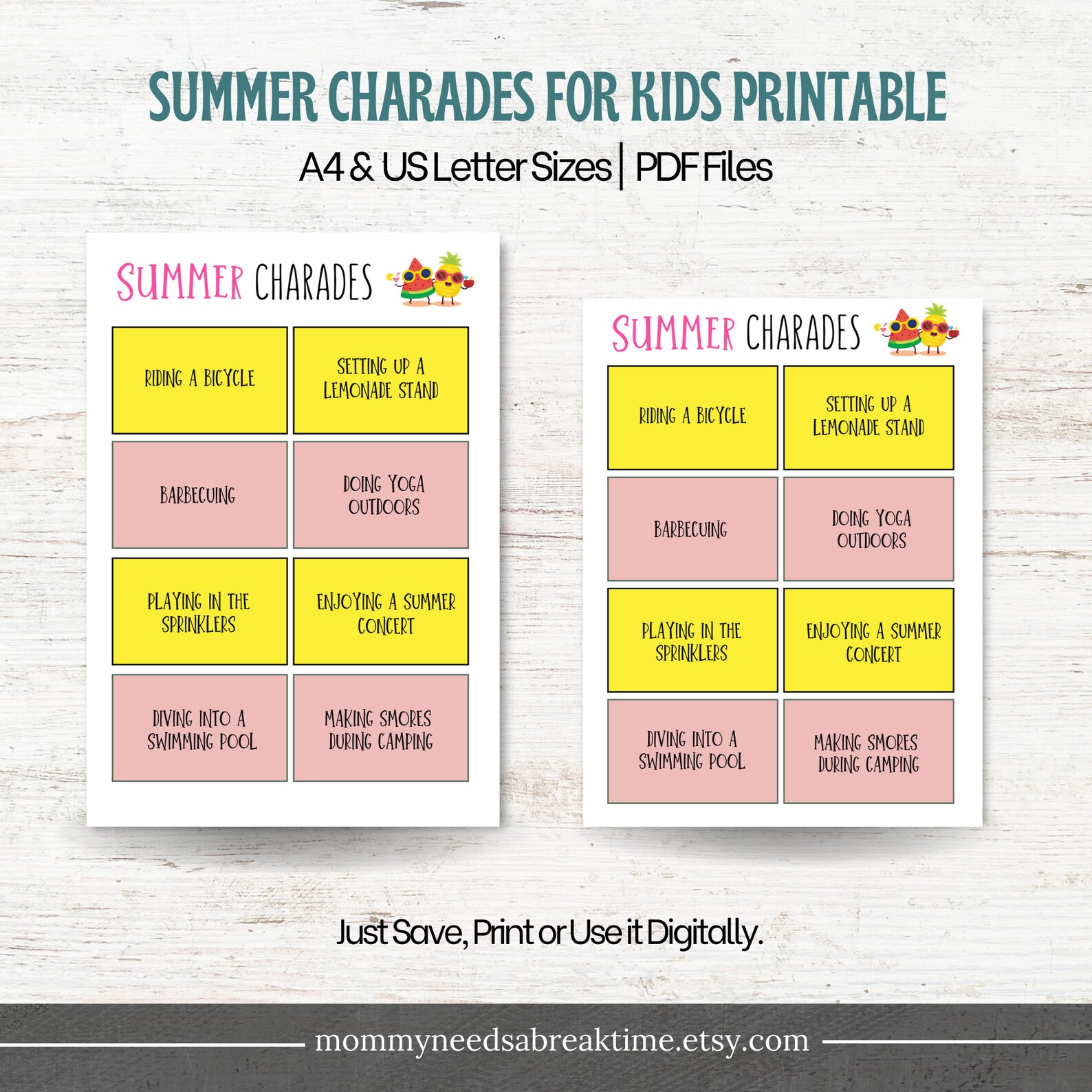 Summer Charades Camping Activities, Summer Bucket Lis, 4th of July ...