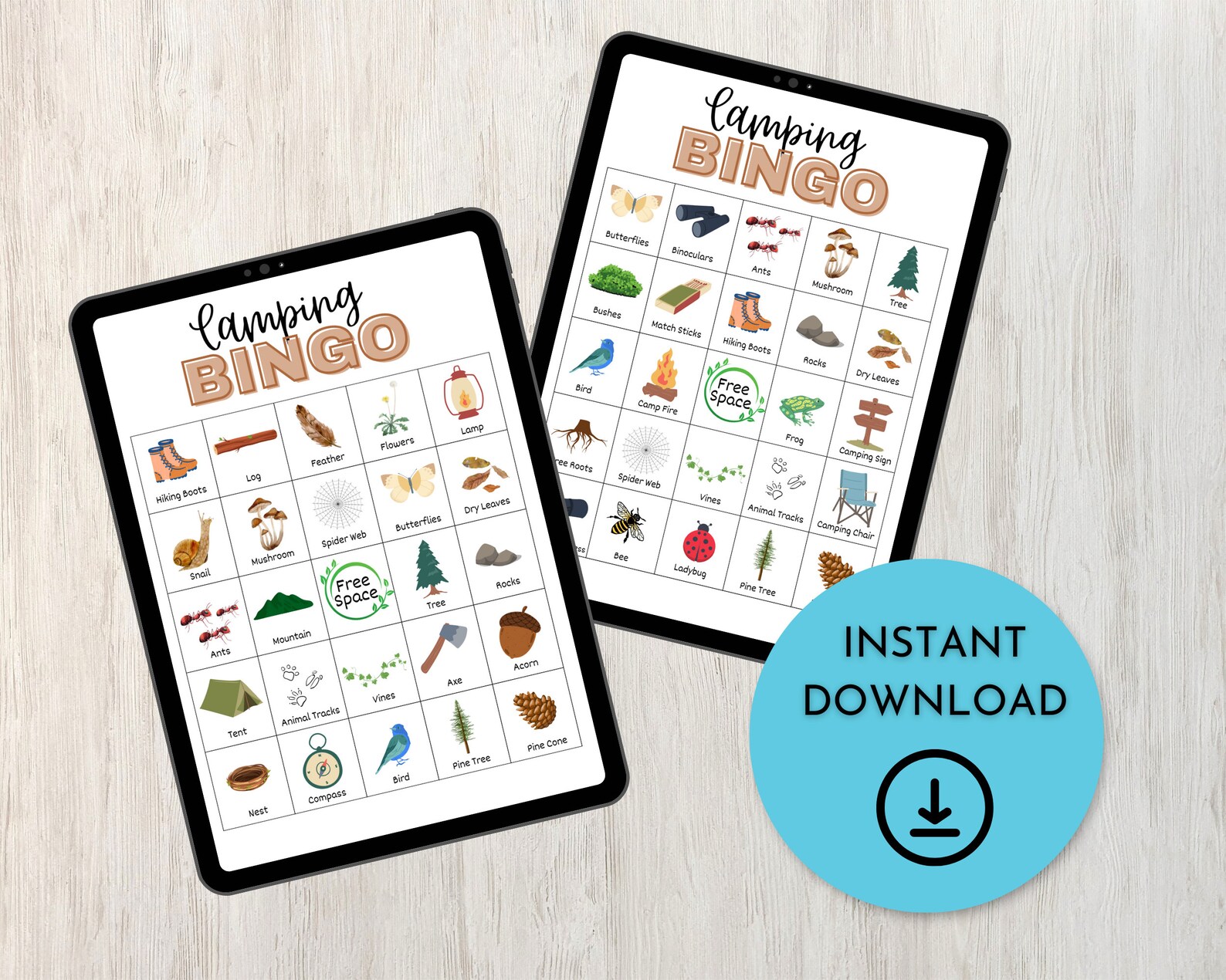 Camping Bingo Camping Party Game Camping Party Favors Summer Bingo ...