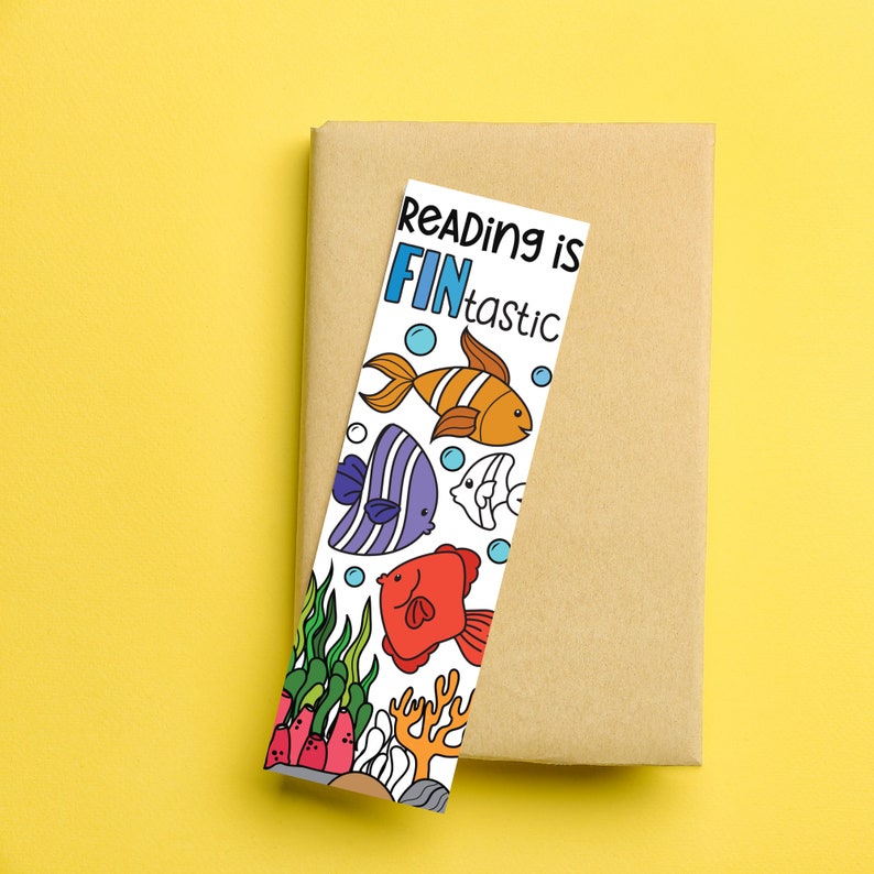 Ocean Coloring Bookmarks Ocean Party Favors, Unique Bookmarks Camping ...