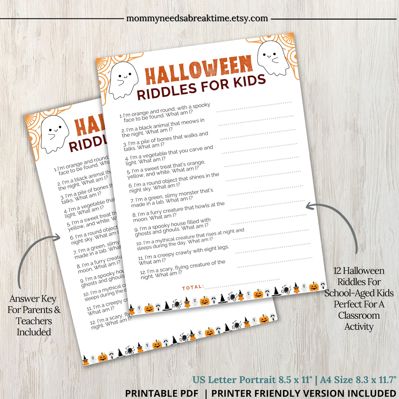 Halloween Riddles for Kids Halloween Puzzle, Kids Halloween Trivia ...
