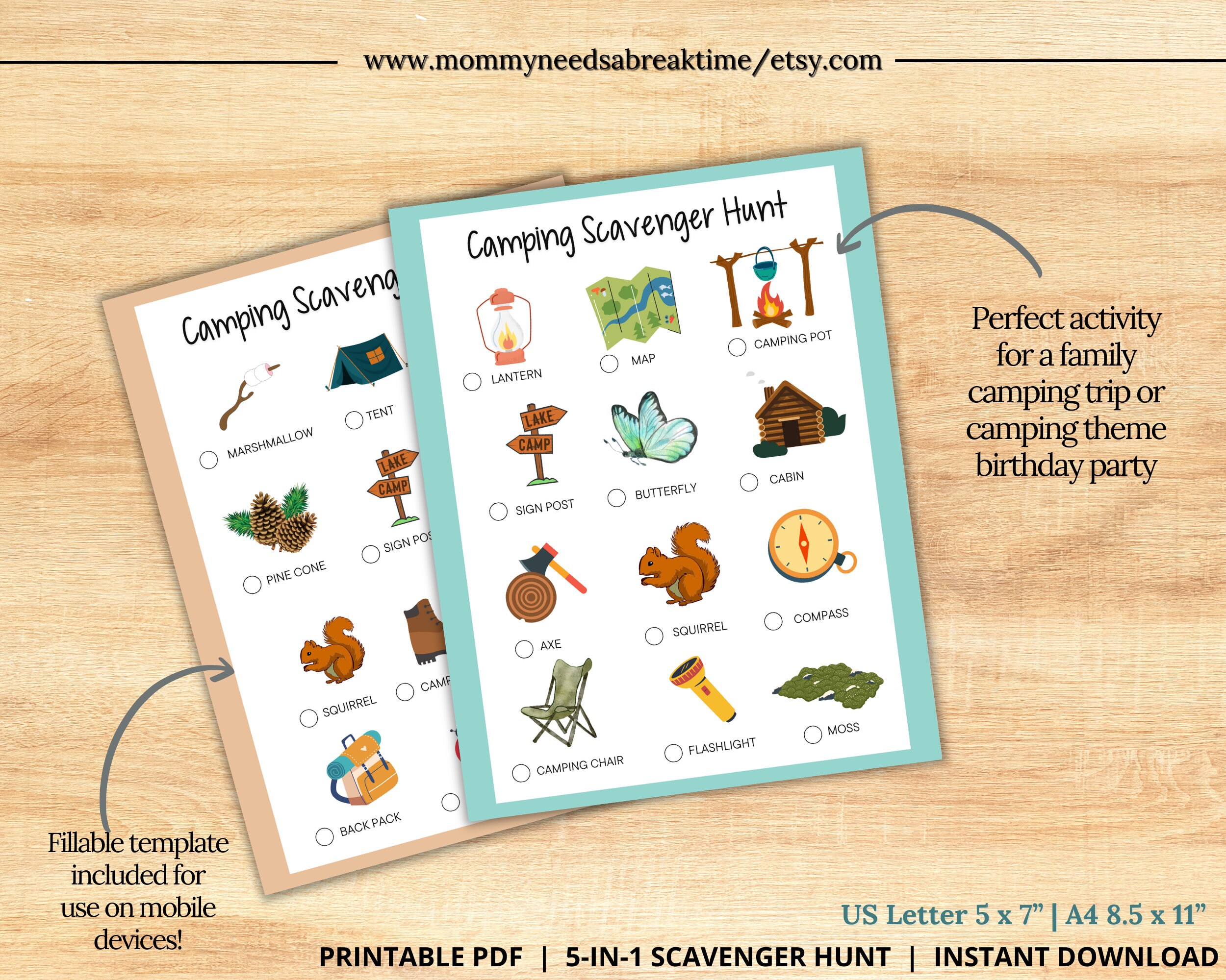 Camping Scavenger Hunt, Camping Activities, Preschool Camping Nature ...