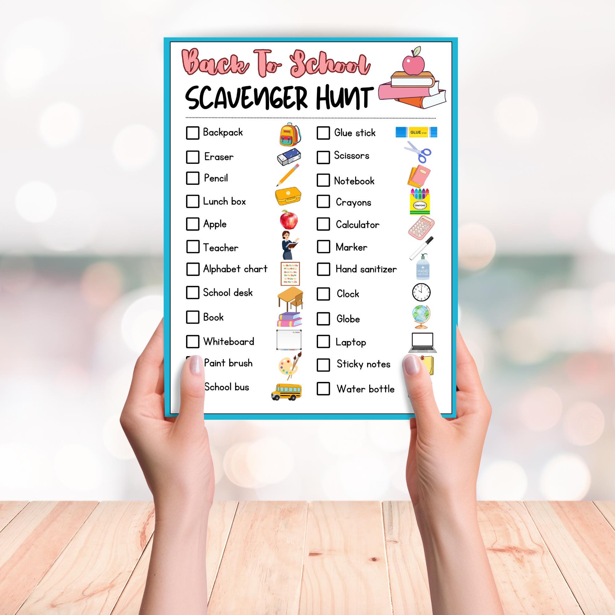 Back to School Scavenger Hunt, School Treasure Hunt Indoor Treasure ...