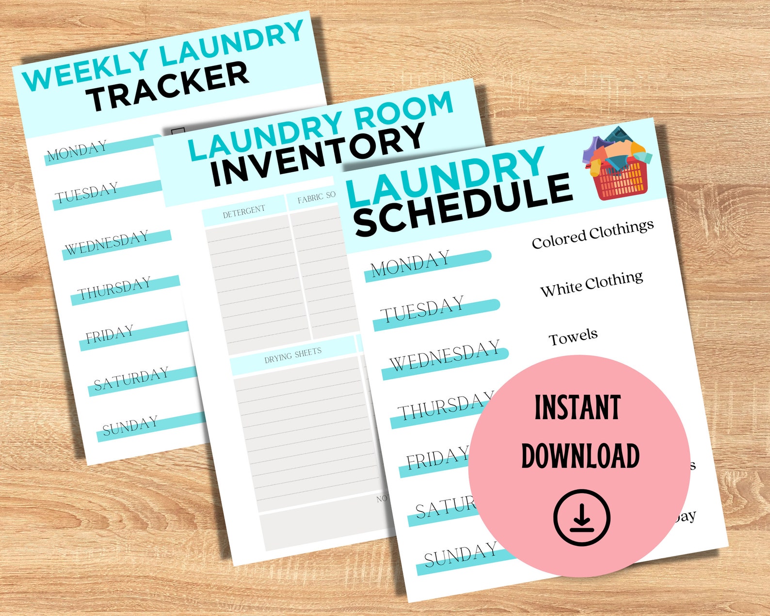 Laundry Schedule Laundry Checklist, Laundry Planner Laundry List ...