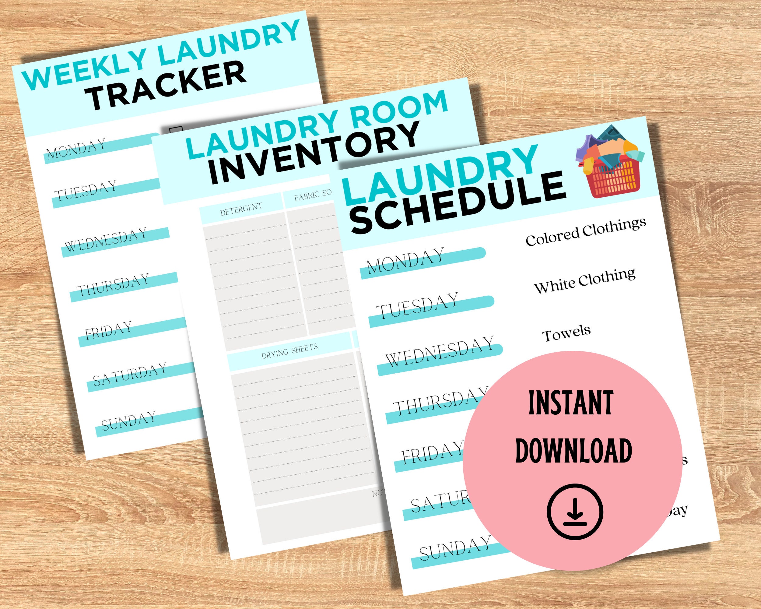 Laundry Schedule Laundry Checklist, Laundry Planner Laundry List ...