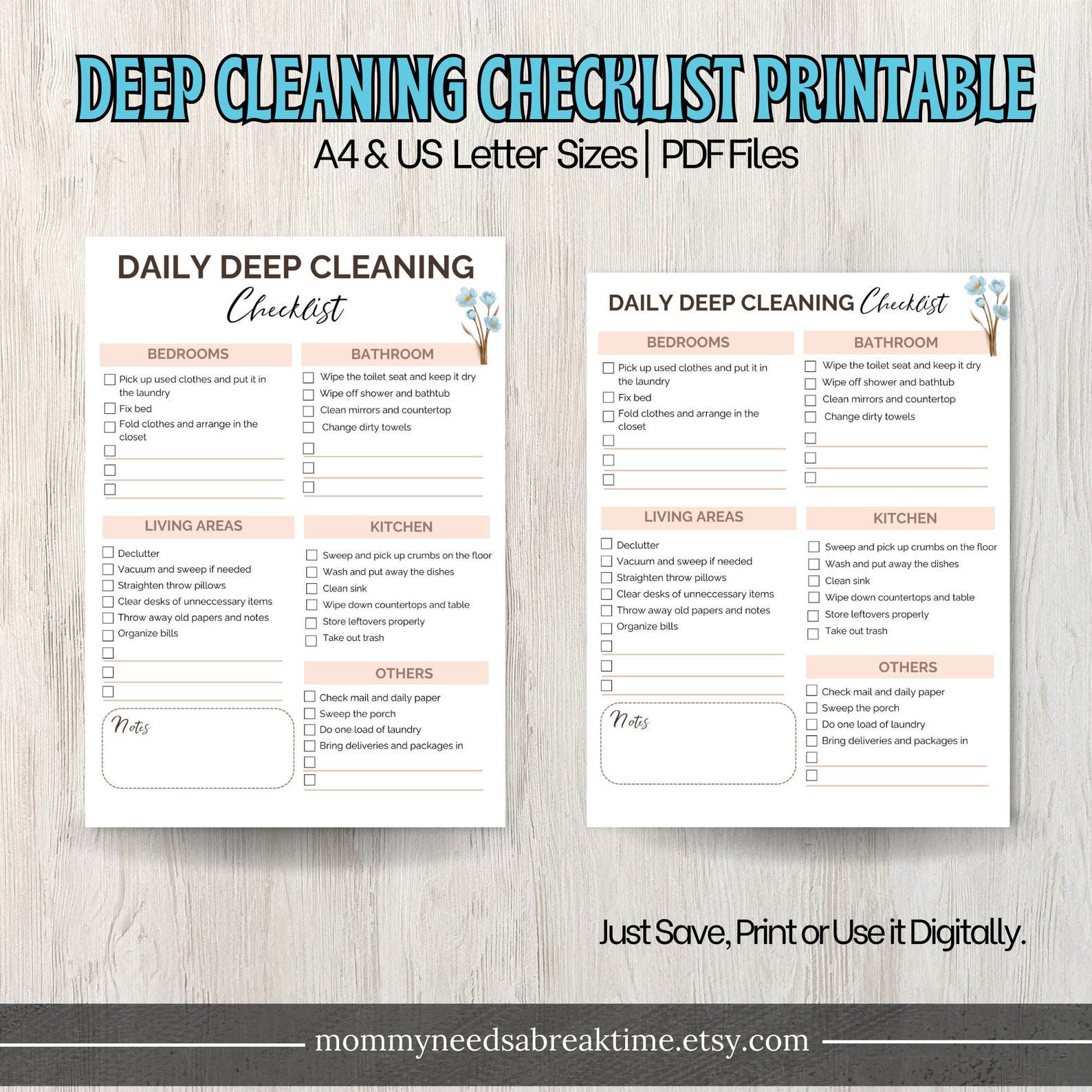 Deep Cleaning Checklist | Whole House Deep Cleaning Checklist | Cleaner ...