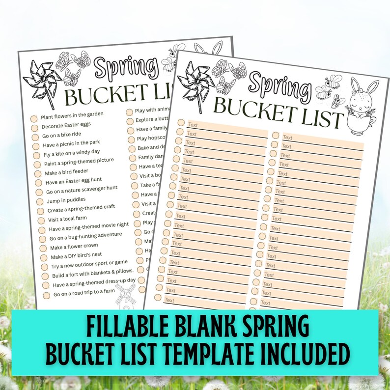 Spring Bucket List Coloring Page Montessori Spring STEM Activities ...