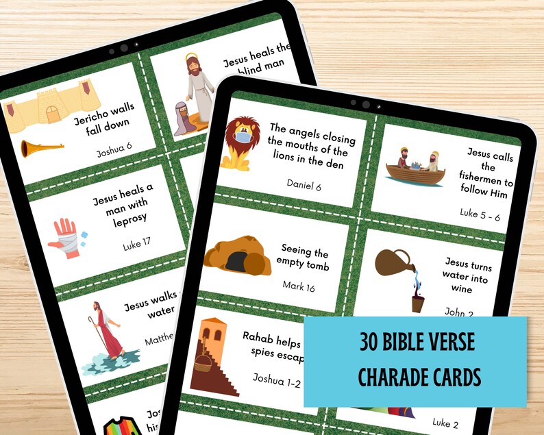Bible Verse Charades for Kids Bible Pictionary, Bible Activities for ...
