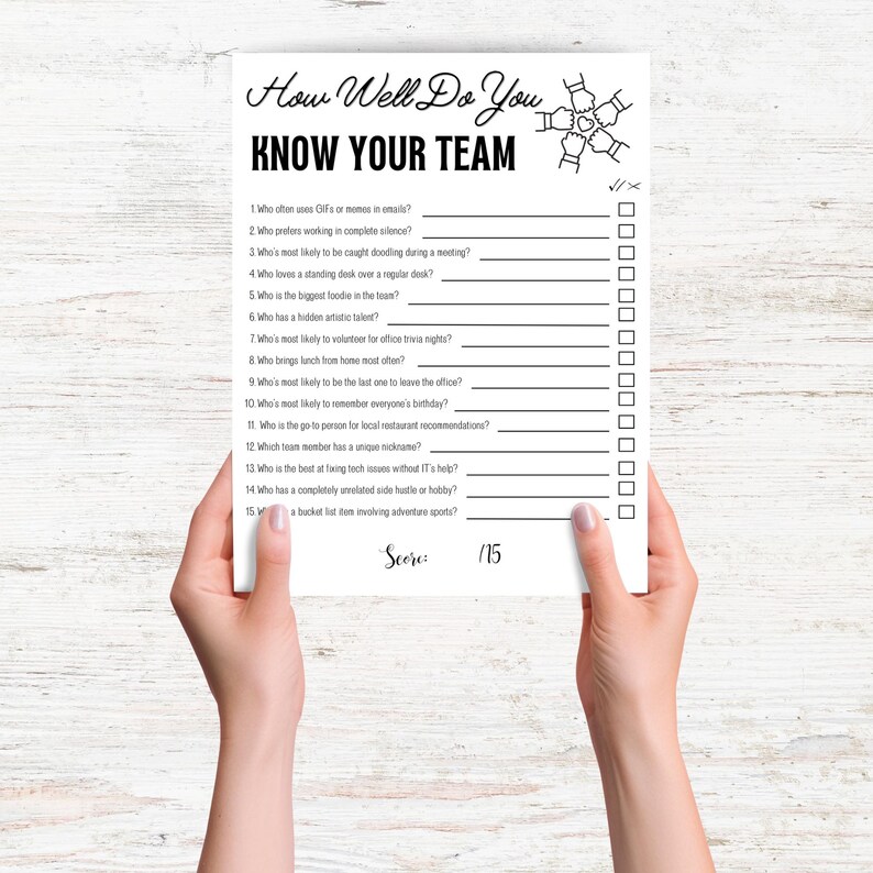 Team Building Games How Well Do You Know Your Team, Work Party Games ...