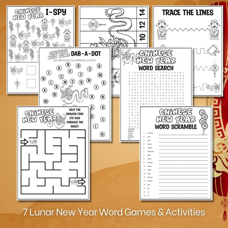 Chinese New Year Kids Activities, Lunar New Year Printables, Lunar New ...