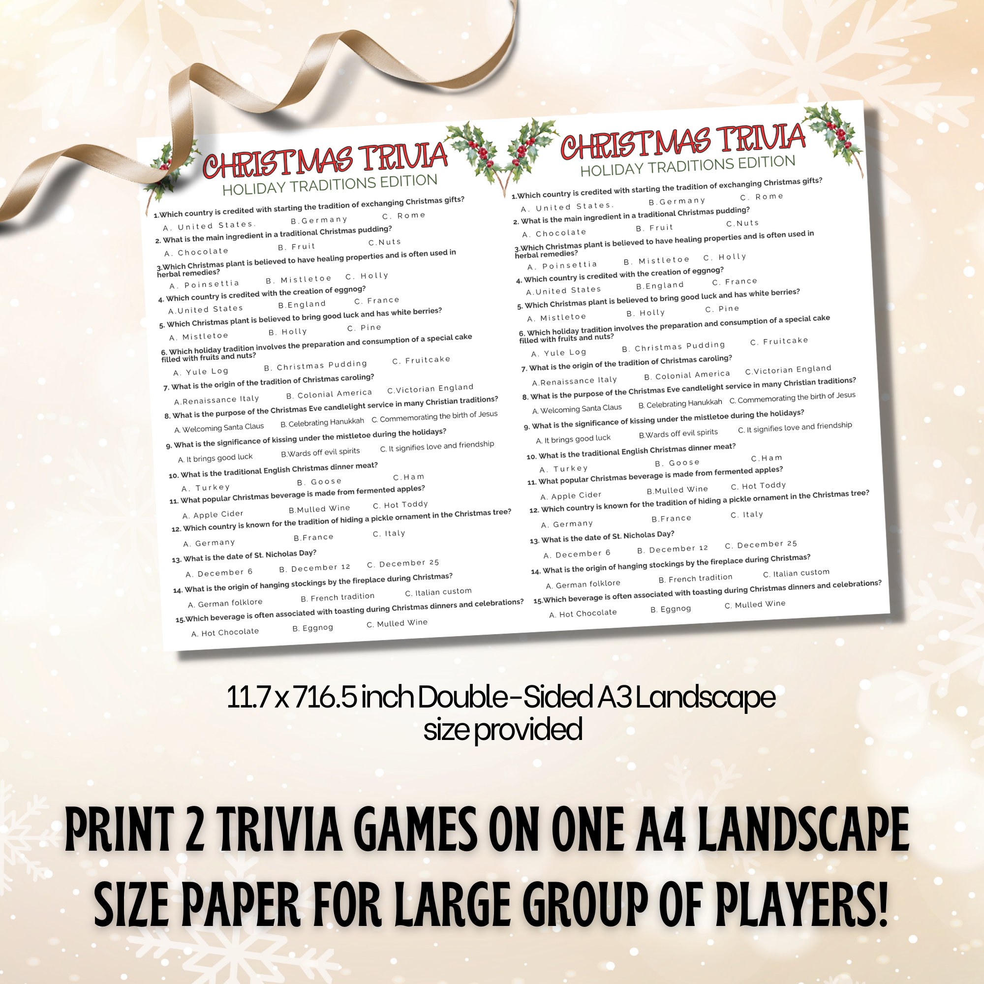 Christmas Trivia, Friendsmas Games, Christmas Around the World, Holiday ...