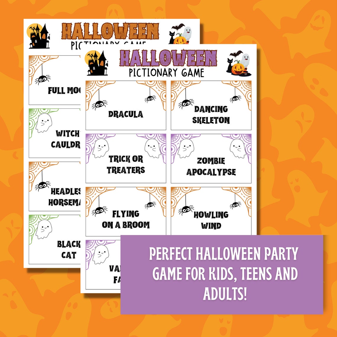 Halloween Pictionary Halloween Charades, Holiday Charades Teen ...