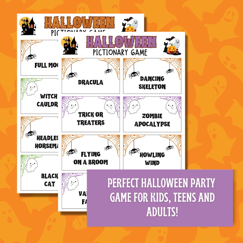 Halloween Pictionary Halloween Charades, Holiday Charades Teen ...