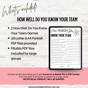 Team Building Games How Well Do You Know Your Team, Work Party Games ...