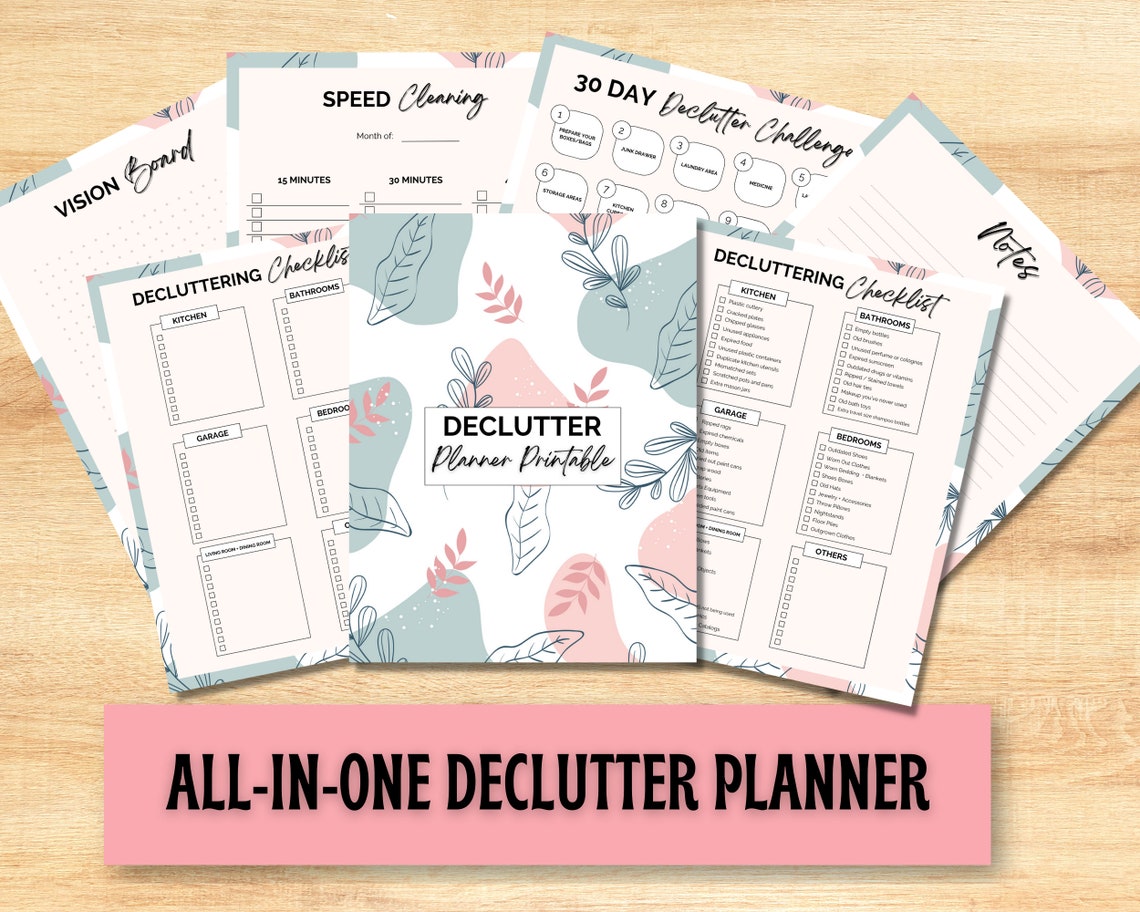 Declutter Planner Printable Declutter Checklist Declutter Challenge ...