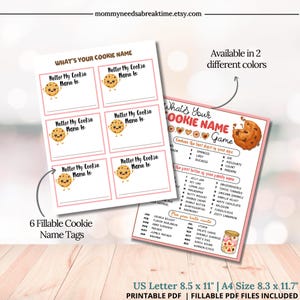 Whats Your Cookie Name Game for Groups, Fillable Name Tags, Camping ...