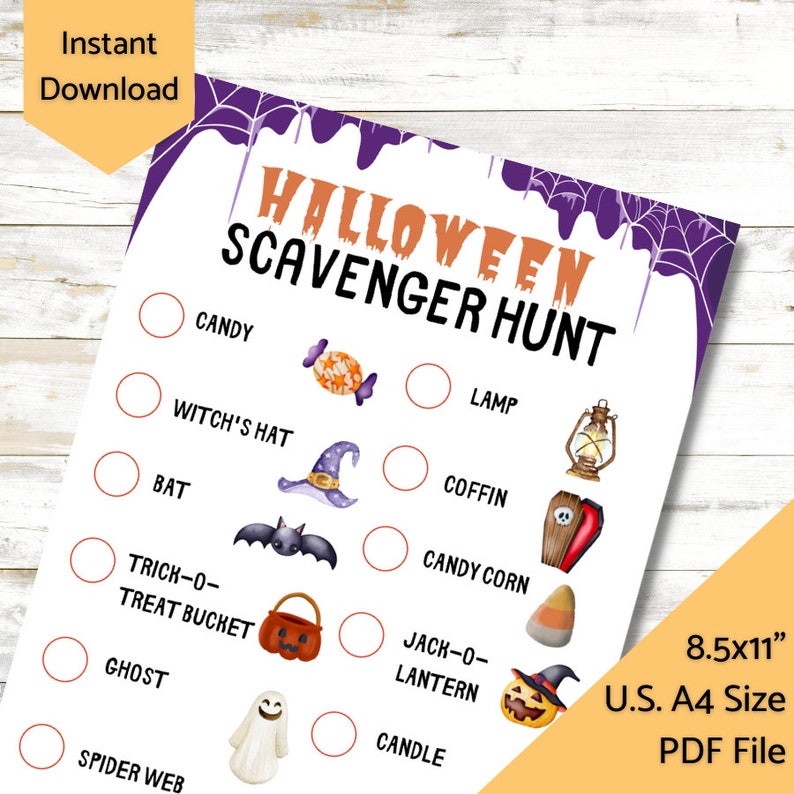 Halloween Scavenger Hunt Printable | Preschool Halloween Scavenger Hunt ...