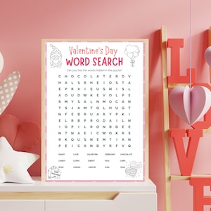 Valentines Coloring Page Word Search, Valentine Games, Printable Games ...