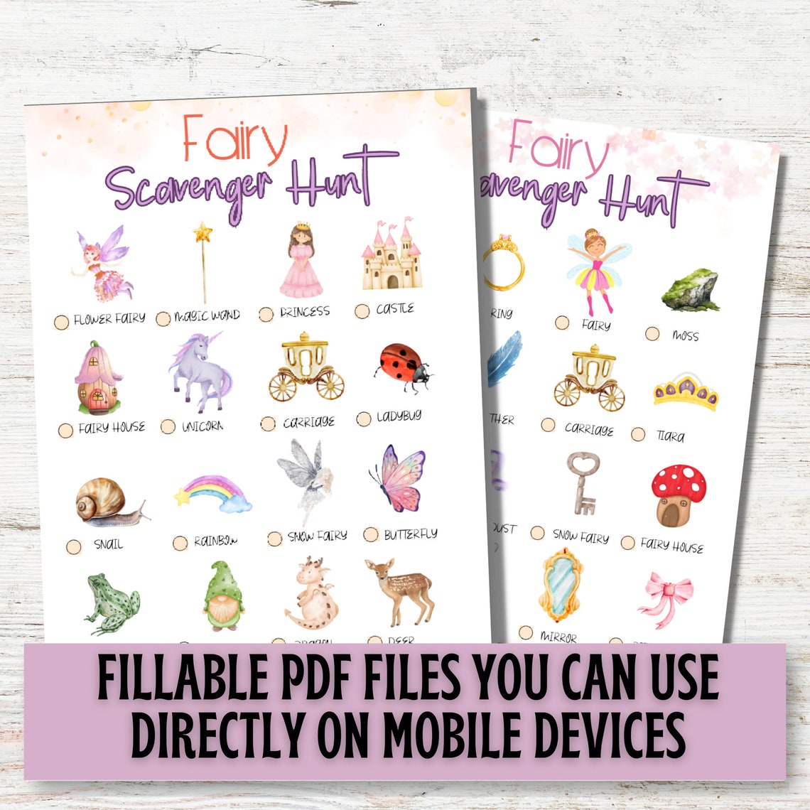 Fairy Scavenger Hunt Fairy Party Favors, Girls Scavenger Hunt Fairy ...