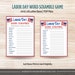 Labor Day Word Scramble Labor Day Games, Preschool Alphabet Activities ...