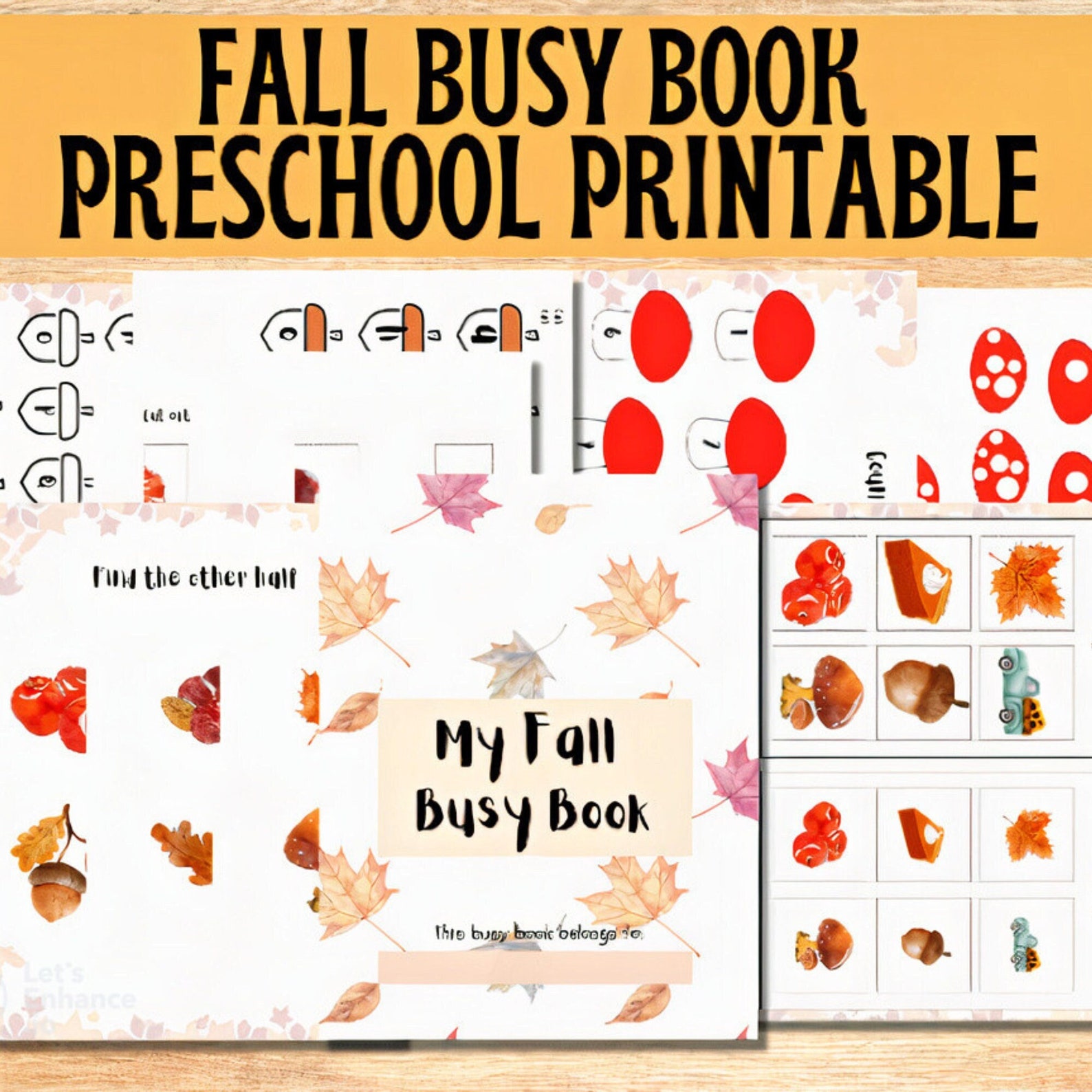 Preschool Busy Book Printable Fall Themed | Montessori Busy Book Pre K ...