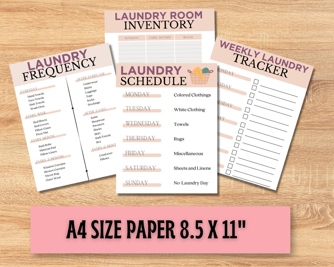 Laundry Schedule Laundry Checklist, Laundry Planner Laundry List ...