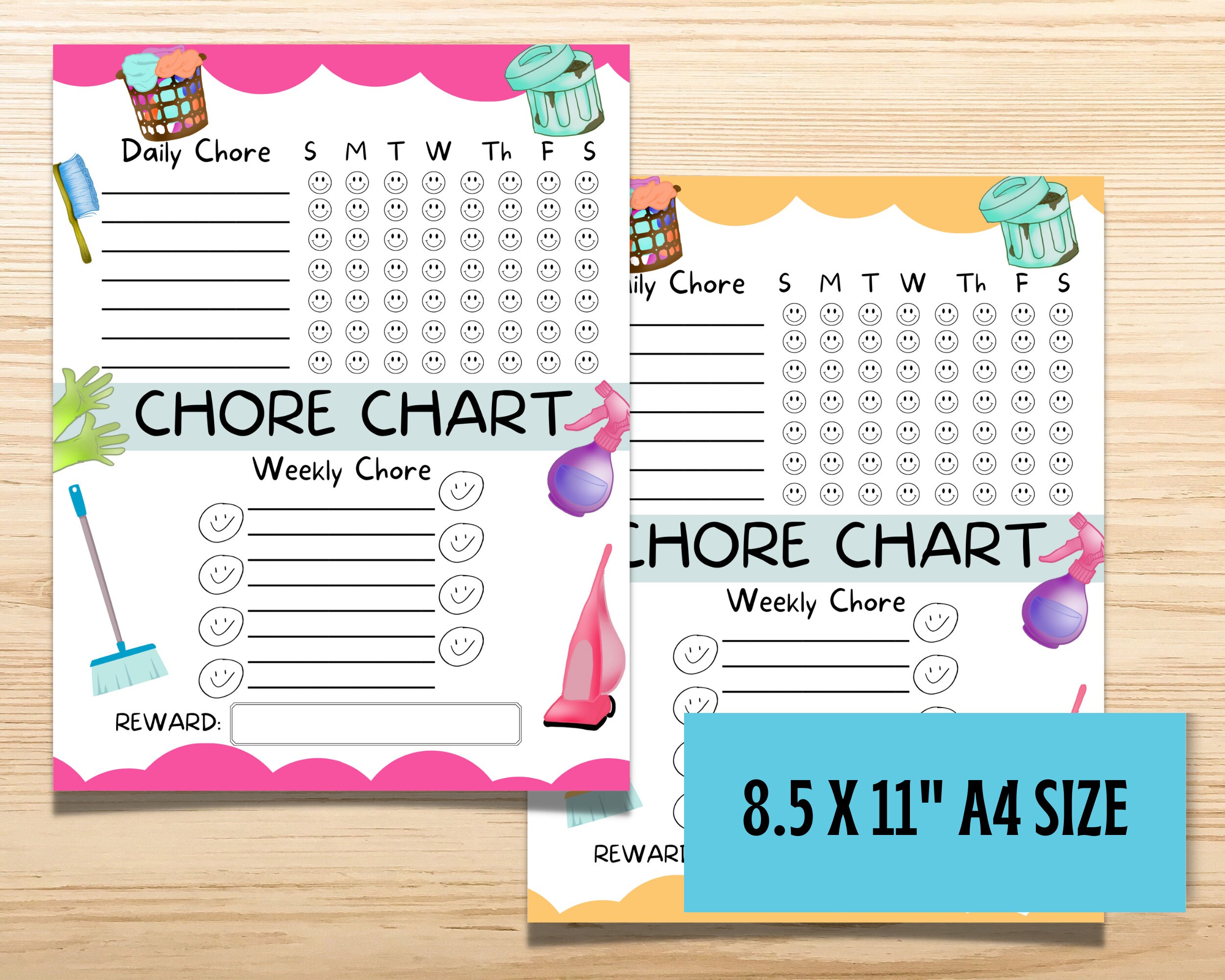 Toddler Chore Chart Printable Editable Chore Chart Template, Summer ...