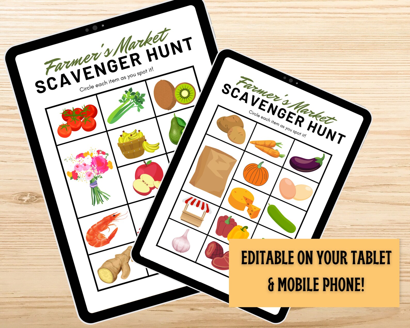 Farmers Market Scavenger Hunt for Kids, Outdoor Scavenger Hunt for Kids ...