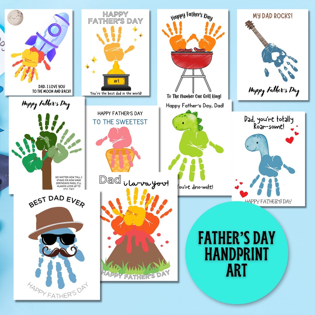 Fathers Day Handprint Art Meaningful Dad Gift, DIY Gift for Dad 1st ...