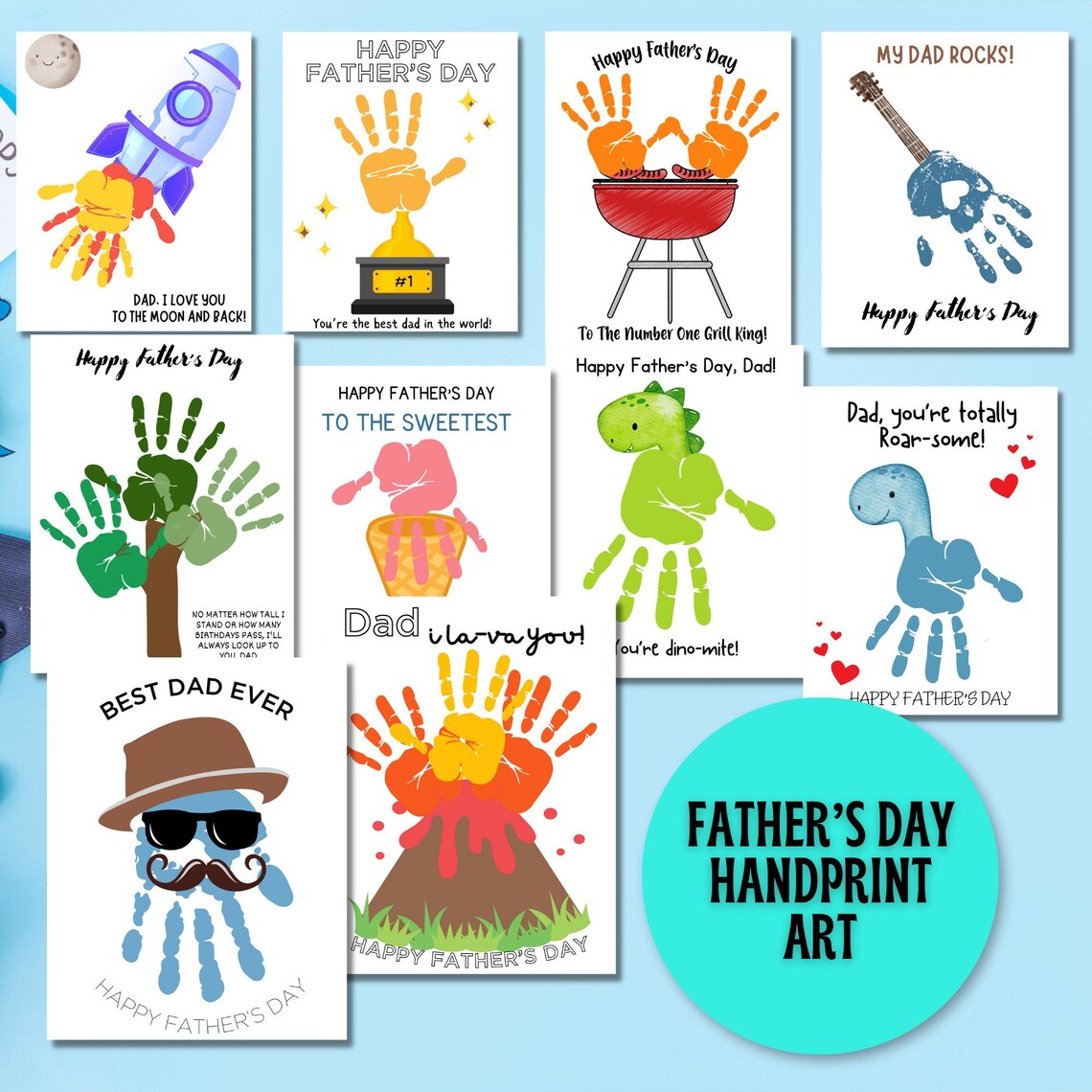 Fathers Day Handprint Art Meaningful Dad Gift, DIY Gift for Dad 1st ...