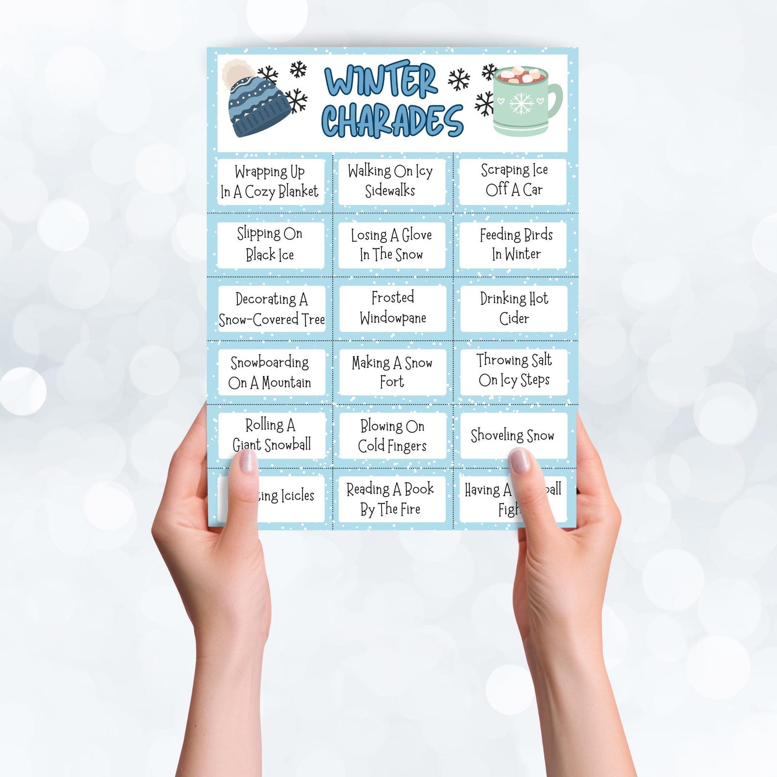 Winter Charades Winter Party Games, Winter Pictionary Family Reunion ...