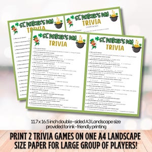 St Patricks Day Trivia Leprechaun Games, St Paddys Day Games, St ...