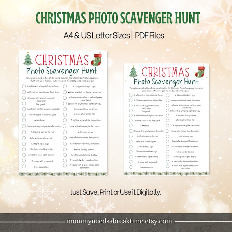 Christmas Photo Scavenger Hunt Teens, Christmas Phone Game Friendsmas ...