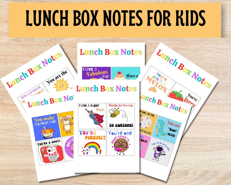 Printable Lunch Box Notes for Kids | Funny Lunch Box Cards | Lunch Box ...