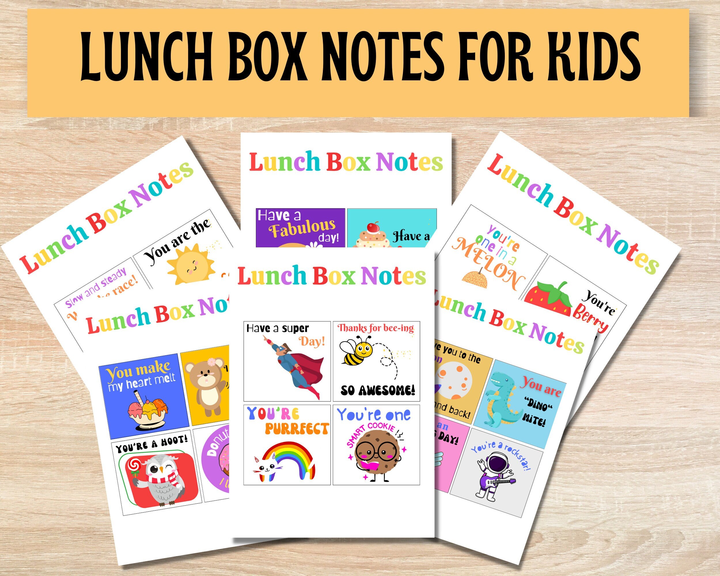 Printable Lunch Box Notes for Kids Funny Lunch Box Cards Lunch Box ...