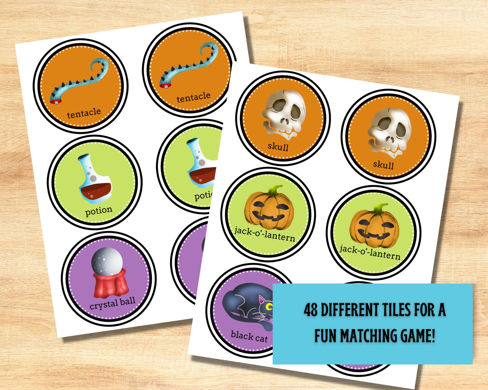 Halloween Matching Game Memory Game Kids | Preschool Halloween Party ...