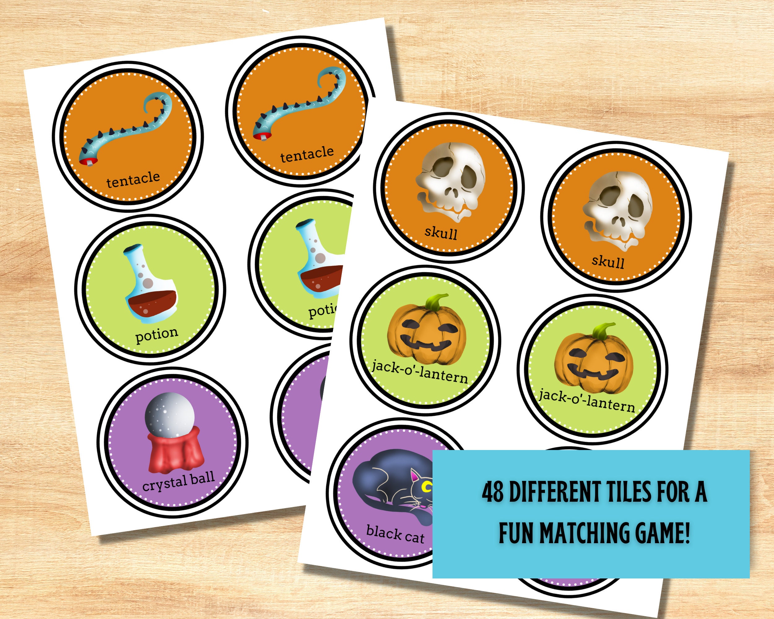 Halloween Matching Game Memory Game Kids | Preschool Halloween Party ...