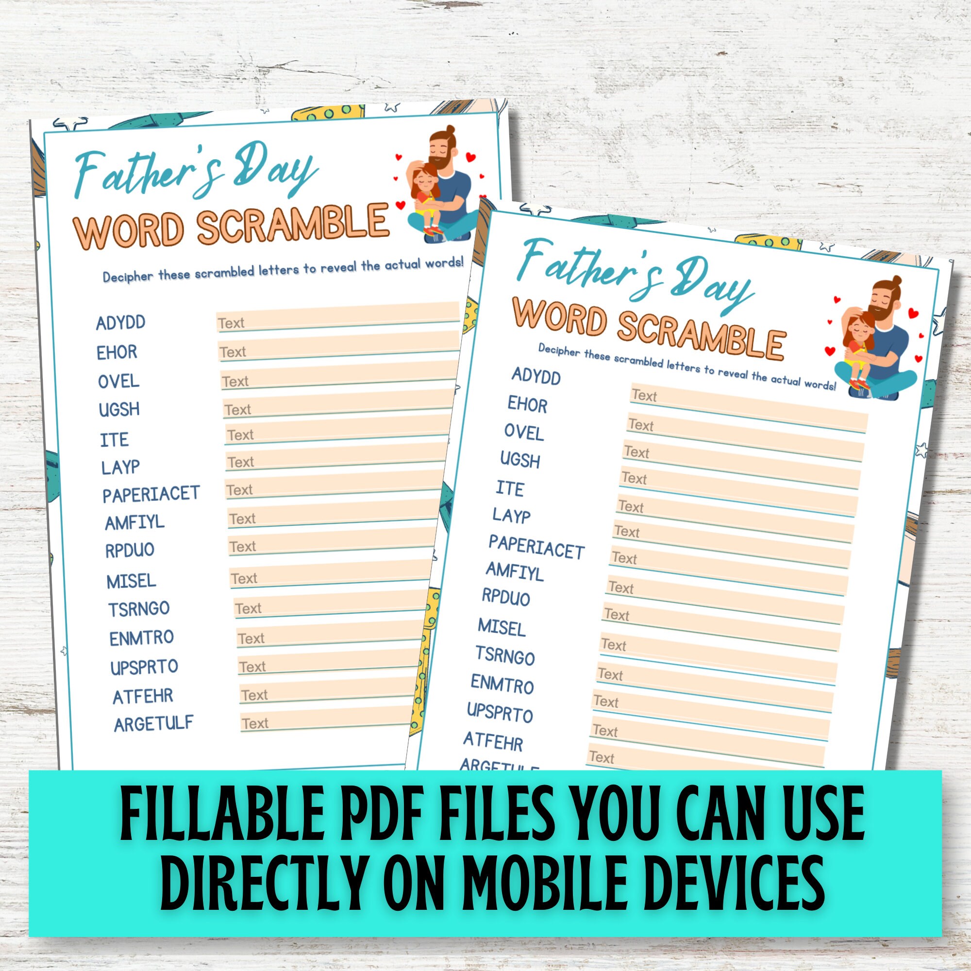 Fathers Day Word Scramble, Fathers Day Activity Fathers Day Games ...