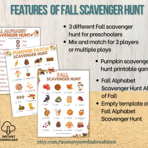 Fall Scavenger Hunt Printable, Pumpkin Patch Scavenger Hunt ...