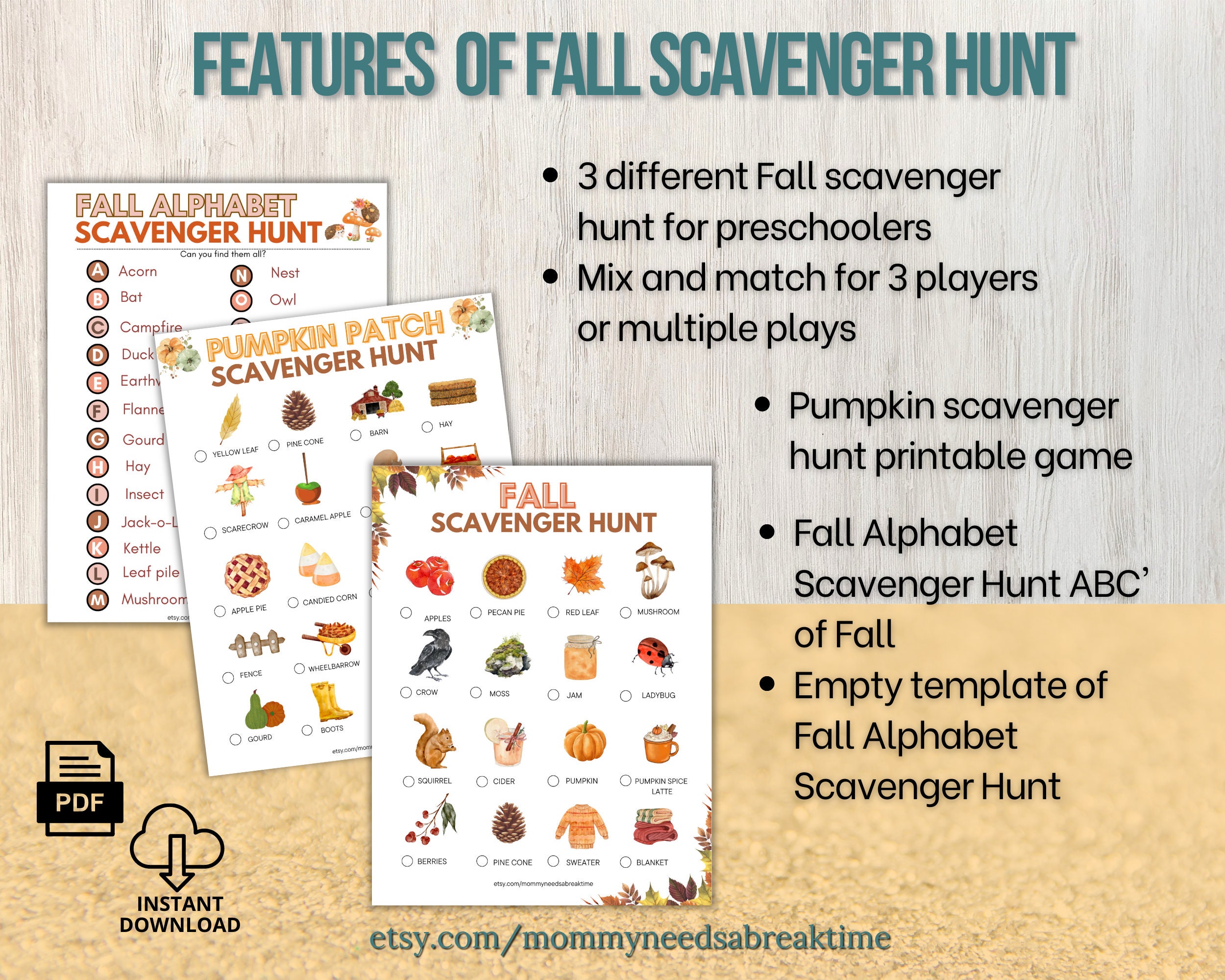 Fall Scavenger Hunt Printable, Pumpkin Patch Scavenger Hunt ...