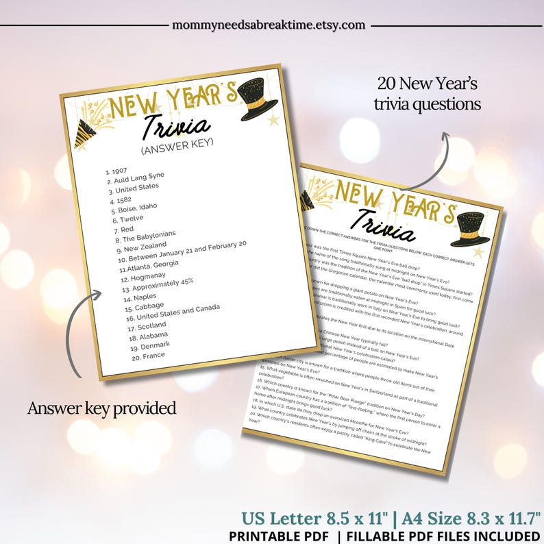 New Years Trivia New Years Games, Family Reunion Games New Years Eve ...