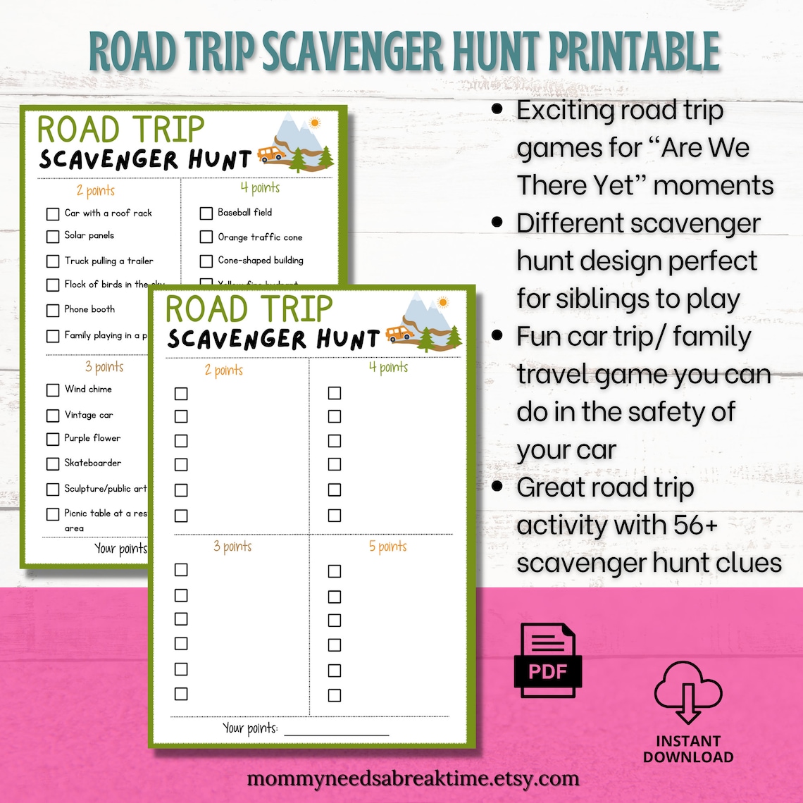 Road Trip Scavenger Hunt Road Trip Games, Road Trip Activity, Family ...